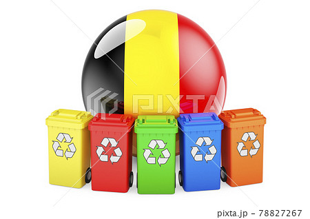 Waste recycling in Belgium. Colored recycling...のイラスト素材 [78827267] - PIXTA