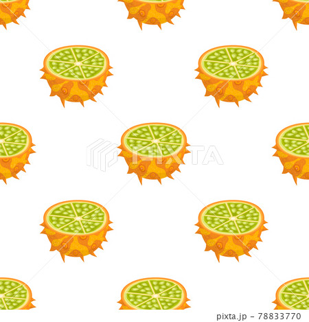 Seamless pattern with fresh half cut yellow...のイラスト素材 [78833770] - PIXTA