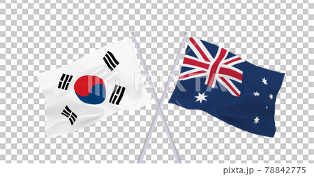 Korean and Australian flags - Stock Illustration [78842775] - PIXTA