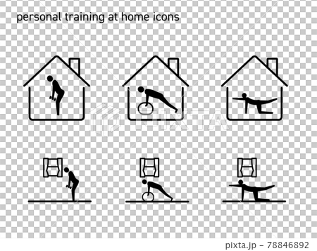 Workout icon set at home - Stock Illustration [78846892] - PIXTA
