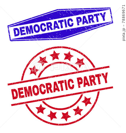 DEMOCRATIC PARTY Rubber Stamp Seals in Circle...のイラスト素材 [78869671] - PIXTA