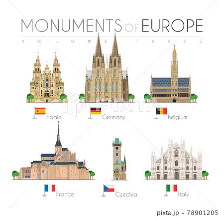 Monuments of Europe in cartoon style Volume 3:...のイラスト素材 [78901205] - PIXTA