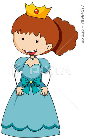 Simple cartoon character of a little princess...のイラスト素材 [78964137] - PIXTA