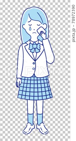 High school girls in blazer uniforms crying... - Stock Illustration ...