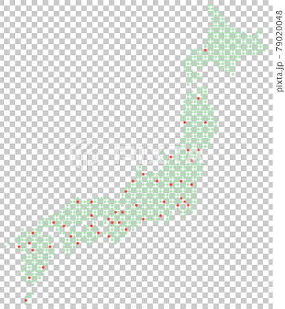 Japan dot map Prefectural office location - Stock Illustration ...