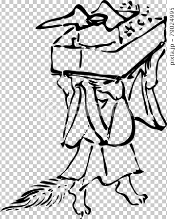 Choju-Giga: A fox carrying tribute - Stock Illustration [79024995] - PIXTA