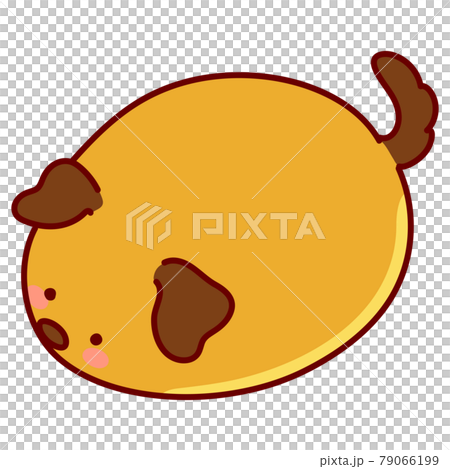 Simple and cute round dog illustration with... - Stock Illustration ...