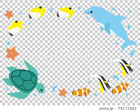Sea creature frame (horizontal) - Stock Illustration [79172802] - PIXTA