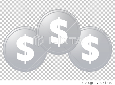 3 coins-dollar sign - Stock Illustration [79251240] - PIXTA
