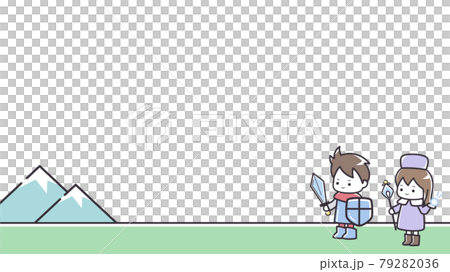 Simple Line Hero and Healer... - Stock Illustration [79282036] - PIXTA