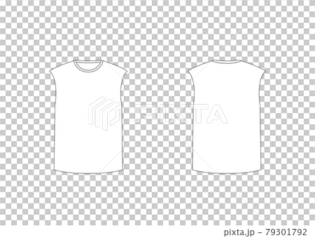 Round neck T-shirt Sleeveless template Front... - Stock Illustration ...