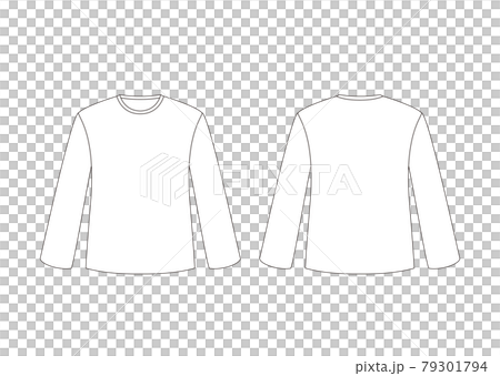 Round neck T-shirt long sleeve template front... - Stock Illustration ...