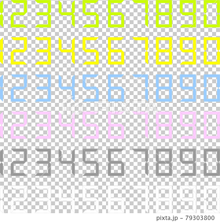 Colorful digital numbers yellow green and... - Stock Illustration ...