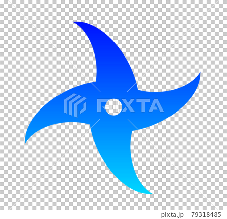 Blue shuriken silhouette - Stock Illustration [79318485] - PIXTA