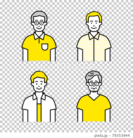 Senior male icon set - Stock Illustration [79353944] - PIXTA