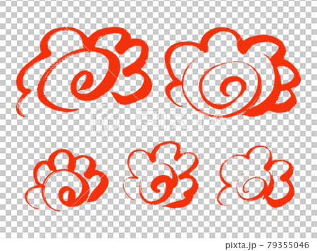 Brush-drawn / hand-painted Hanamaru... - Stock Illustration [79355046 ...