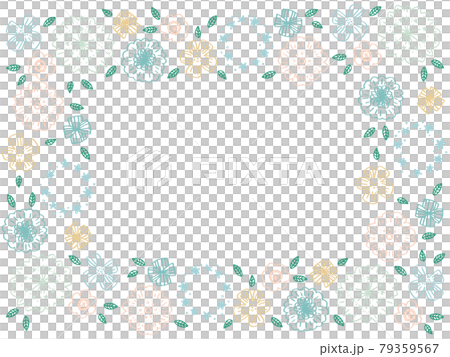 Light blue flower frame - Stock Illustration [79359567] - PIXTA
