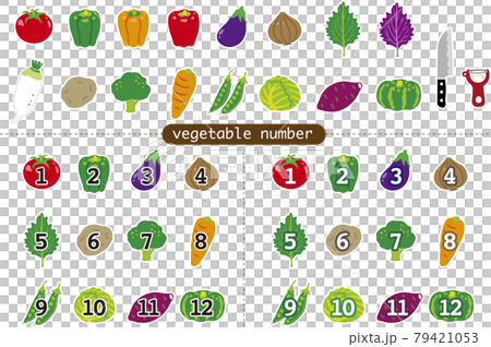 vegetables, vegetable, number - Stock Illustration [79421053] - PIXTA