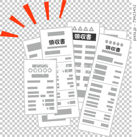 Many overlapping receipts - Stock Illustration [79423452] - PIXTA