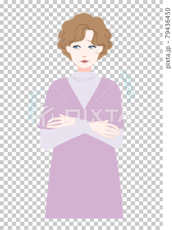 Middle-aged woman with chills - Stock Illustration [79436450] - PIXTA