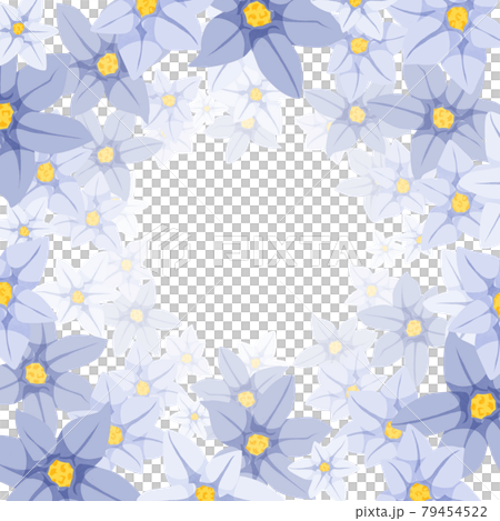 Blue floret background frame - Stock Illustration [79454522] - PIXTA