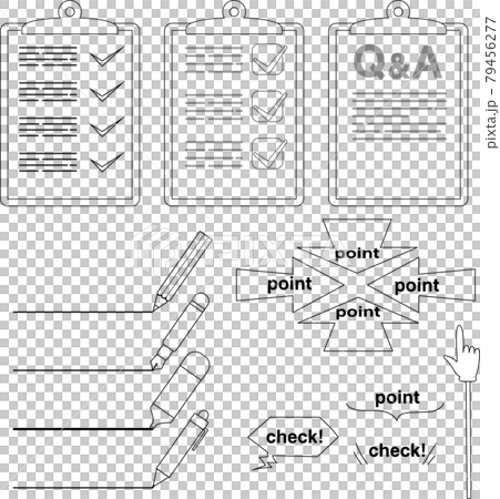 Checklist Arrow set Line drawing - Stock Illustration [79456277] - PIXTA