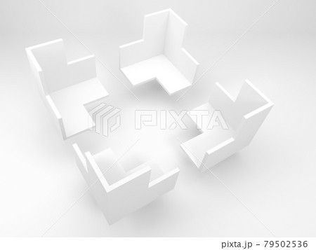 Abstract white geometric object, corners of a...のイラスト素材 [79502536] - PIXTA