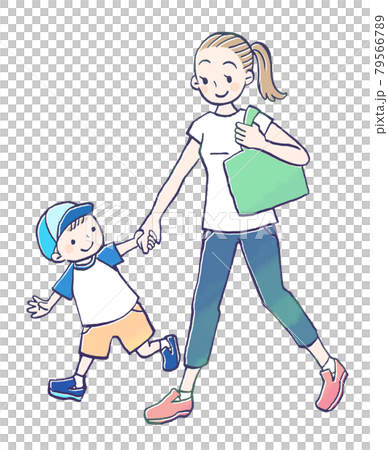 Illustration of going out with parents and... - Stock Illustration ...