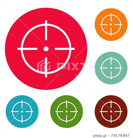 Selection of target icons circle set vectorのイラスト素材 [79576897] - PIXTA