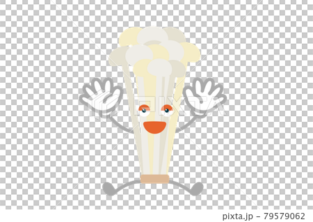 Vector illustration of a simple and cute enoki... - Stock Illustration ...