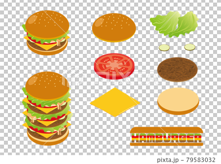 Illustration of hamburger material - Stock Illustration [79583032] - PIXTA
