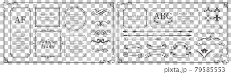 Frame set with object motif. Design material... - Stock Illustration ...