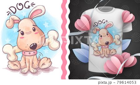 Childish cartoon character animal dogのイラスト素材 [79614053] - PIXTA
