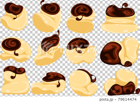 Pudding model pose material set illustration - Stock Illustration ...