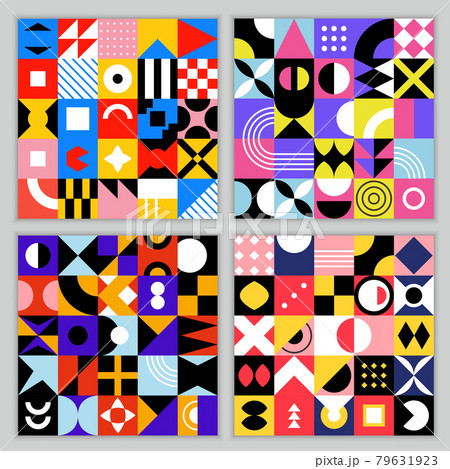 Neo geo pattern. Seamless background with...のイラスト素材 [79631923] - PIXTA