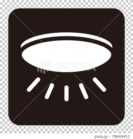 Simple ceiling light icon / white nuki - Stock Illustration [79649452 ...
