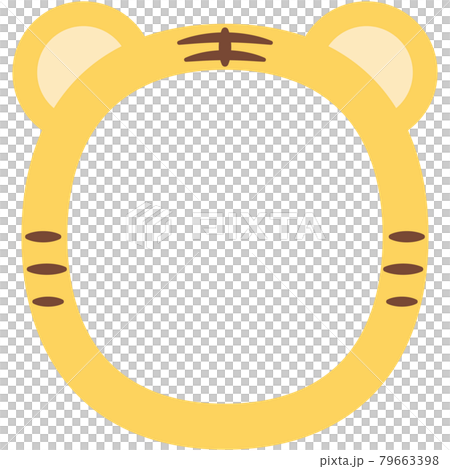 Tiger face frame illustration - Stock Illustration [79663398] - PIXTA