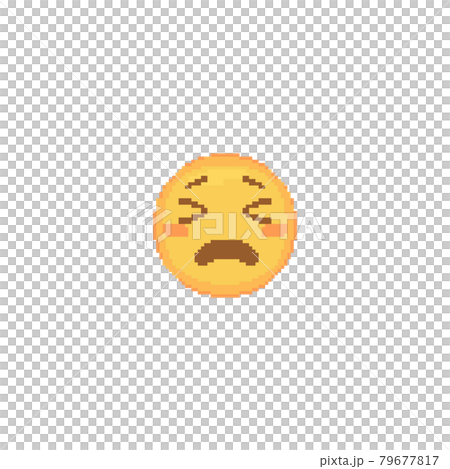 Pixel art Tired Emoji face icon. Vector cute... - Stock Illustration ...