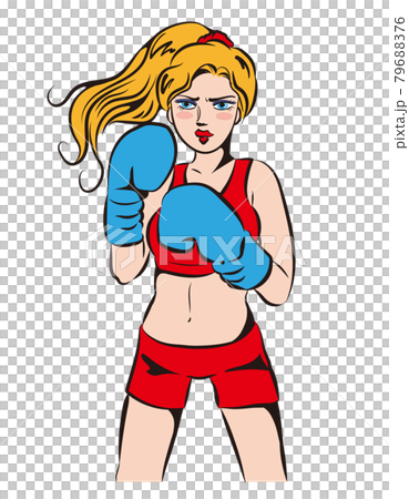 American comic style boxing woman (white... - Stock Illustration ...