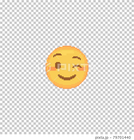 Pixel art Winking Emoji face icon. Vector cute... - Stock Illustration ...