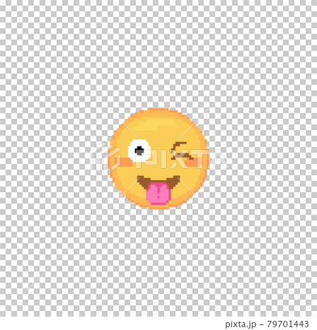 Pixel art Winking Emoji face with tongue icon.... - Stock Illustration ...