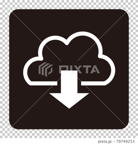 Simple download icon / white nuki - Stock Illustration [79749253] - PIXTA