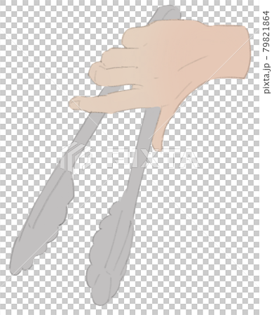 Illustration of a hand holding a tongs - Stock Illustration [79821864 ...