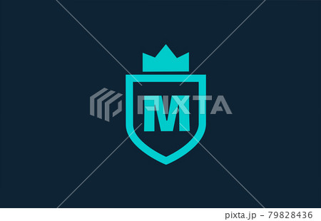 M blue shield alphabet icon logo for company...のイラスト素材 [79828436] - PIXTA