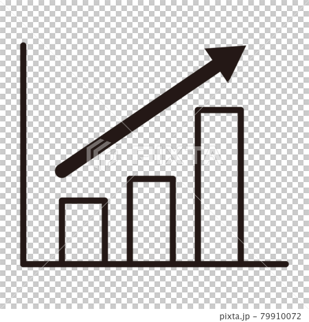 Simple ascending bar chart black and white thin... - Stock Illustration ...