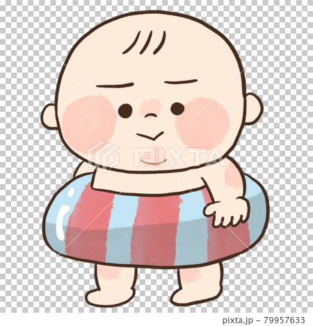 Baby with a float - Stock Illustration [79957633] - PIXTA