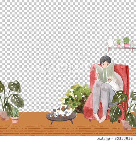 Stay Home frame watercolor - Stock Illustration [80333938] - PIXTA