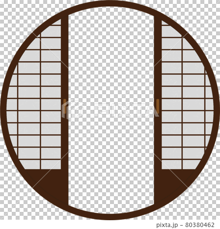 Japanese beauty. Japanese-style round window shoji - Stock Illustration ...