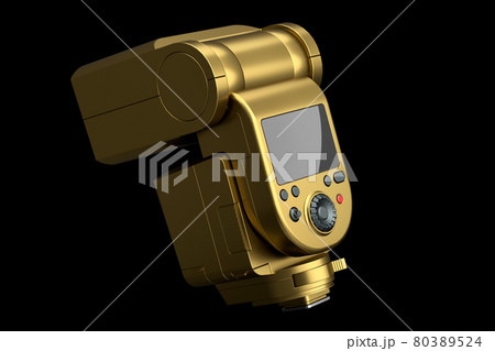 Camera external gold flash speedlight isolated...のイラスト素材 [80389524] - PIXTA