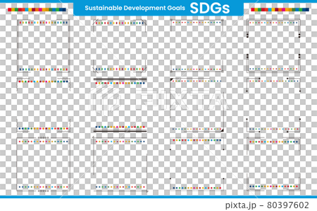 A simple frame using 17 colors of SDGs - Stock Illustration [80397602 ...